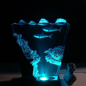 Custom Shark Lamps, Gifts for Ocean Lovers, Deep Sea Exploration ...