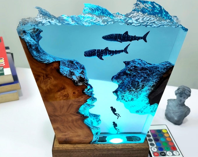 Large Ocean Wave Resin Framed Wall Art, Seaside Decor Epoxy Painting ...