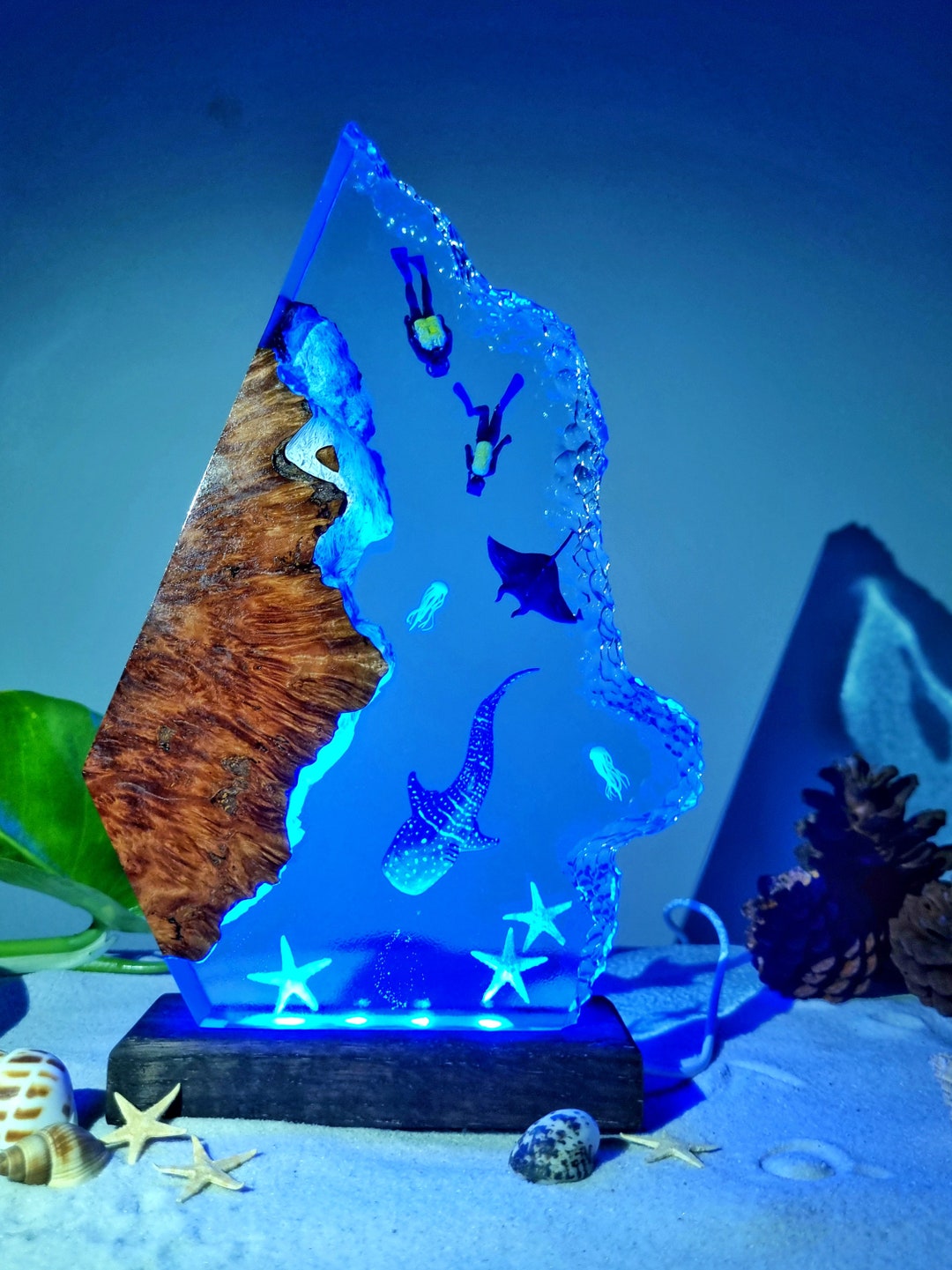Decorative Divers Lights, Resin Lamp, Whale Shark Lights, Deep Ocean ...