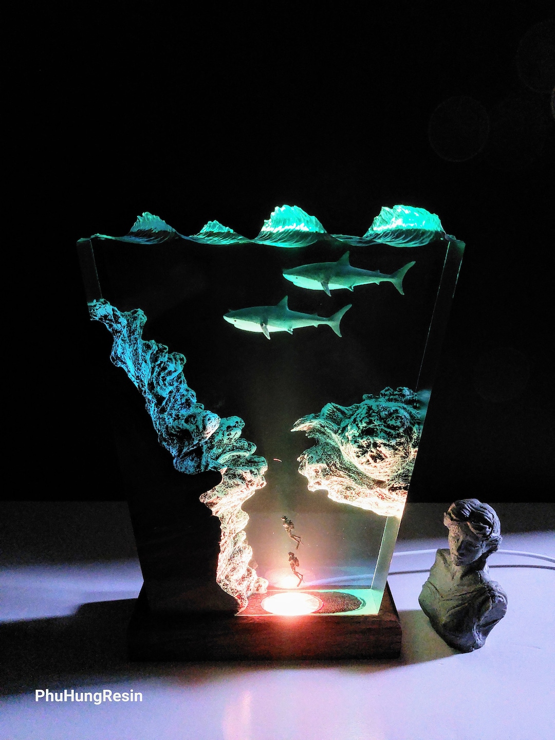 Custom Shark Lamps, Gifts for Ocean Lovers, Deep Sea Exploration ...