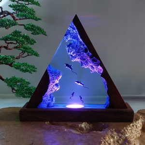 Custom Resin Lamp: Stingray & Divers, Ocean Adventure Art - Etsy