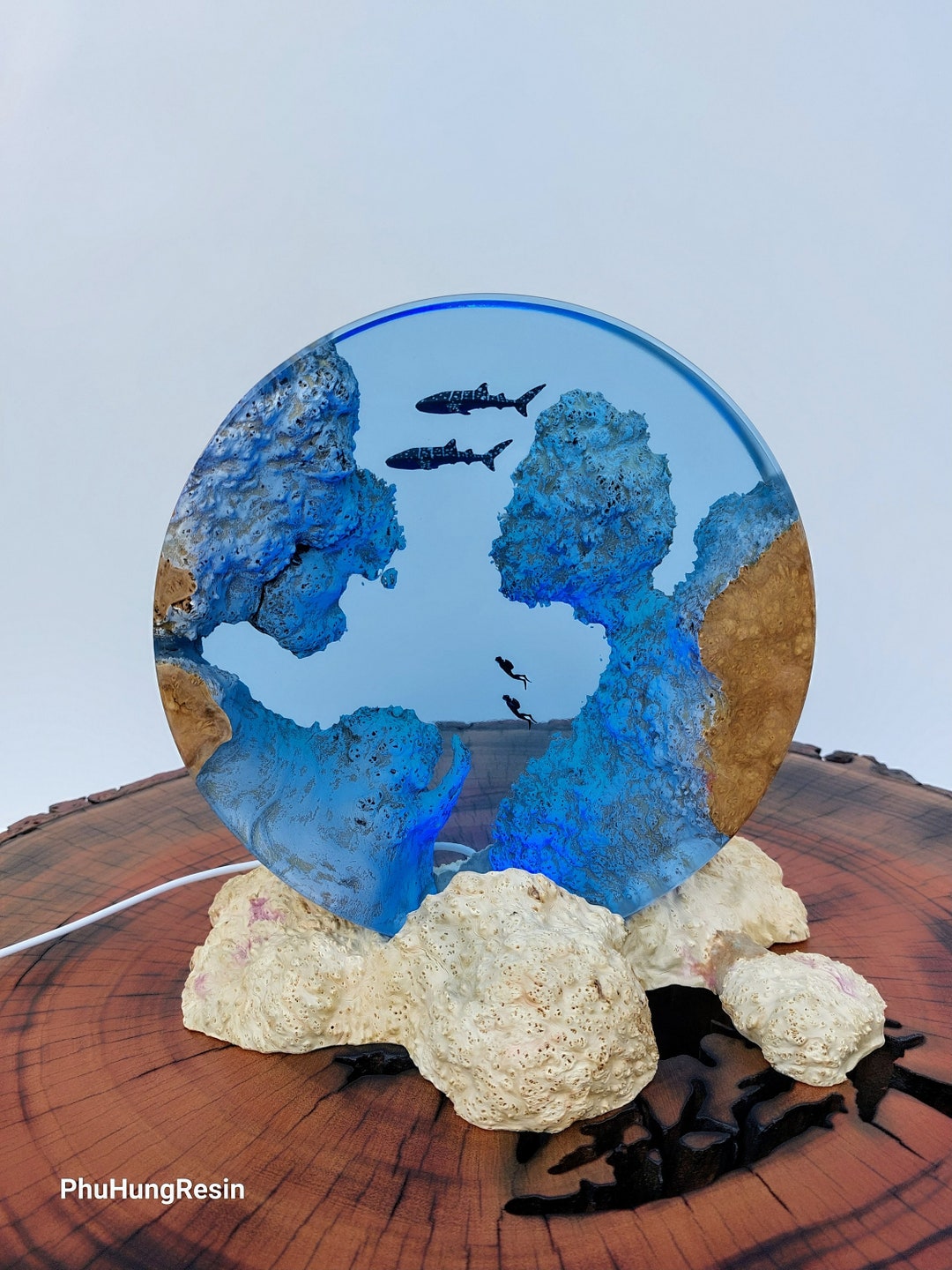 Deep Sea Wonders, Whale Sharks and Divers, Resin Art Lamps, the Best ...