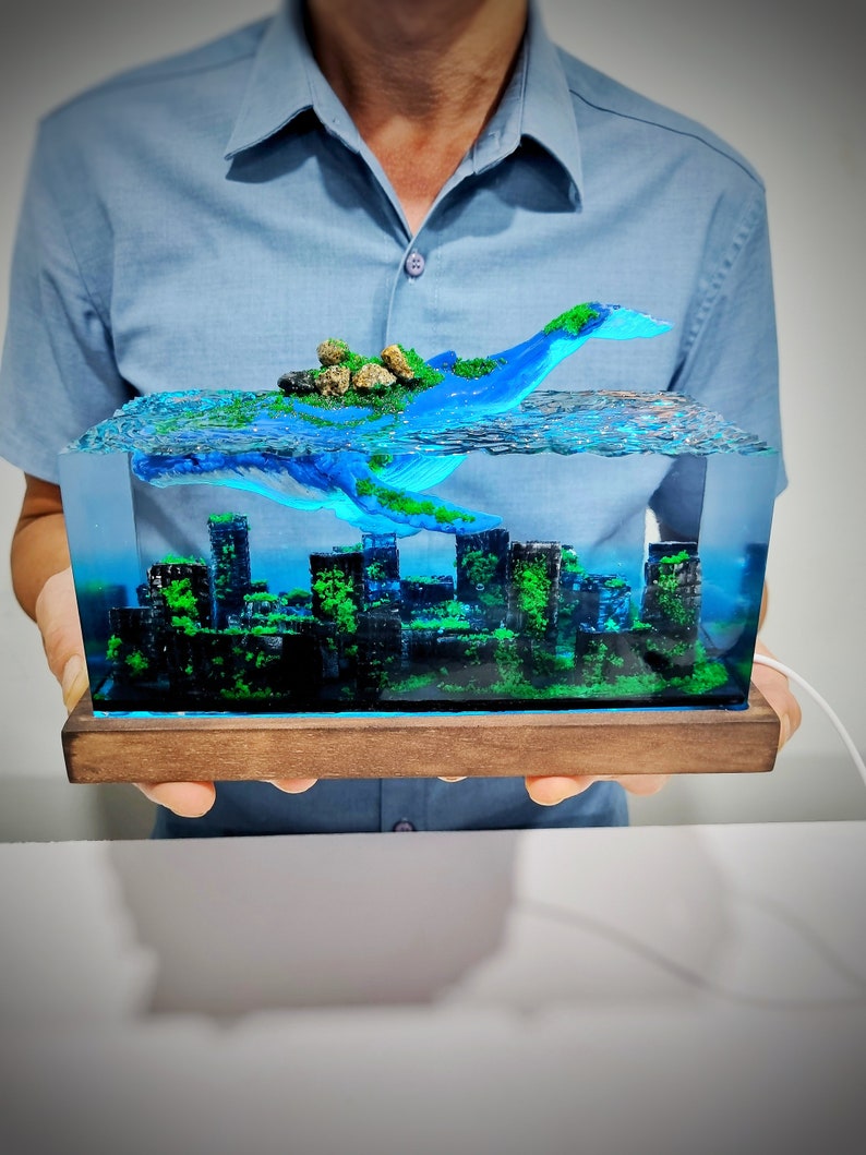 Undersea City Giant Humpback Whale Deep Sea Wonders Epoxy - Etsy
