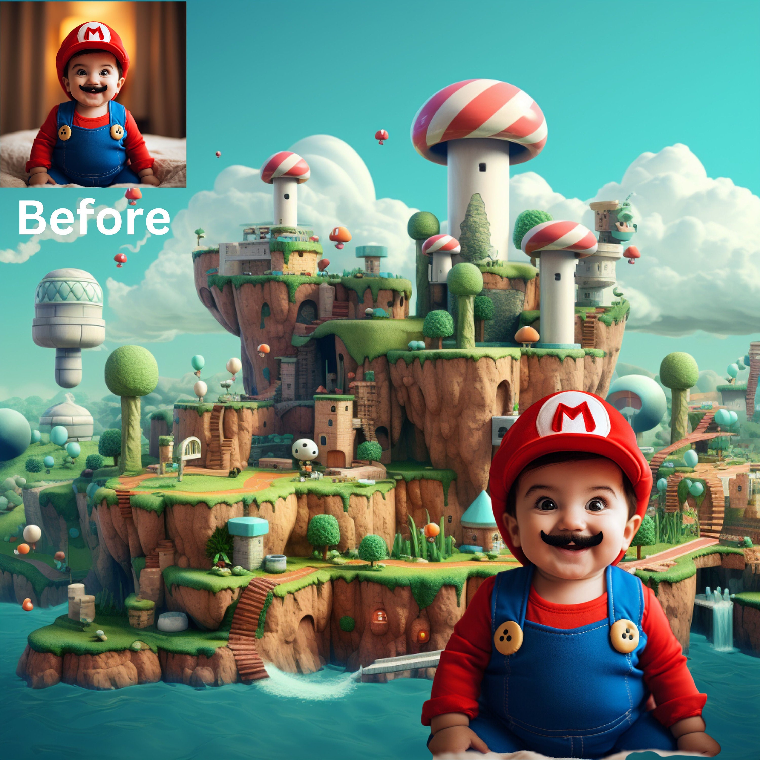 Inspired by Super Mario Landscape AI Stunning Digital Backdrops for ...