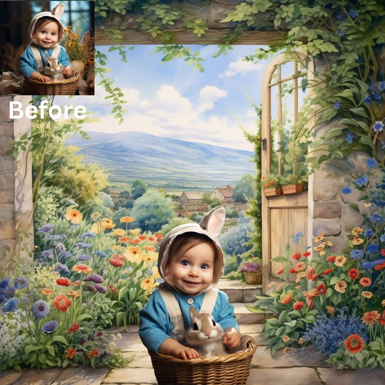 Beatrix Potter Garden Style AI Stunning Digital Backdrops for ...