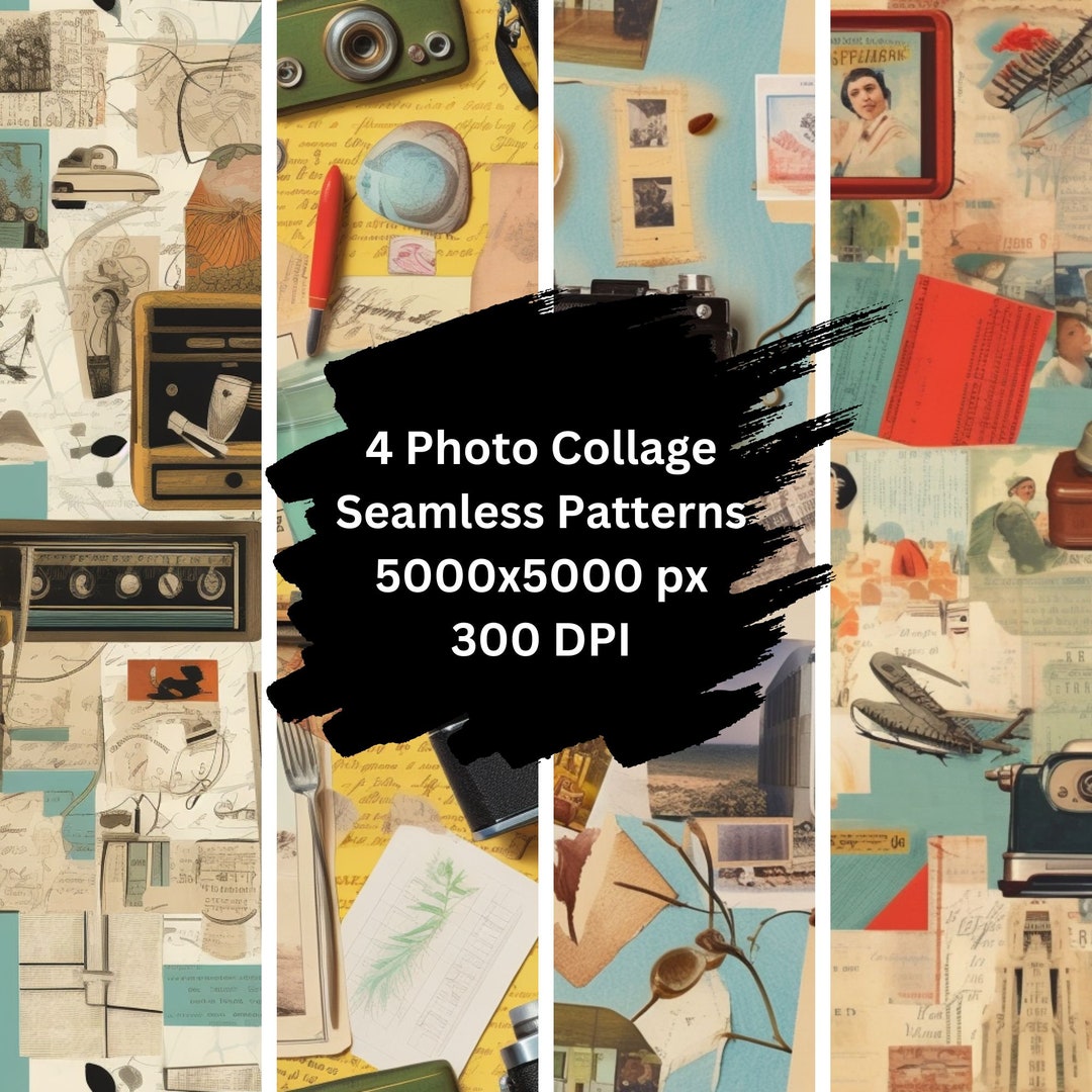 Photo Collage Ai-generated Seamless Patterns: Unique and Vibrant ...