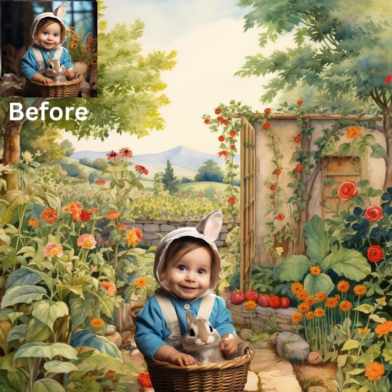 Beatrix Potter Garden Style AI Stunning Digital Backdrops for ...