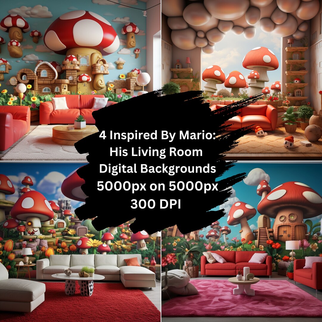 Inspired by Mario Figure - Mario’s Living Room AI Stunning Digital ...
