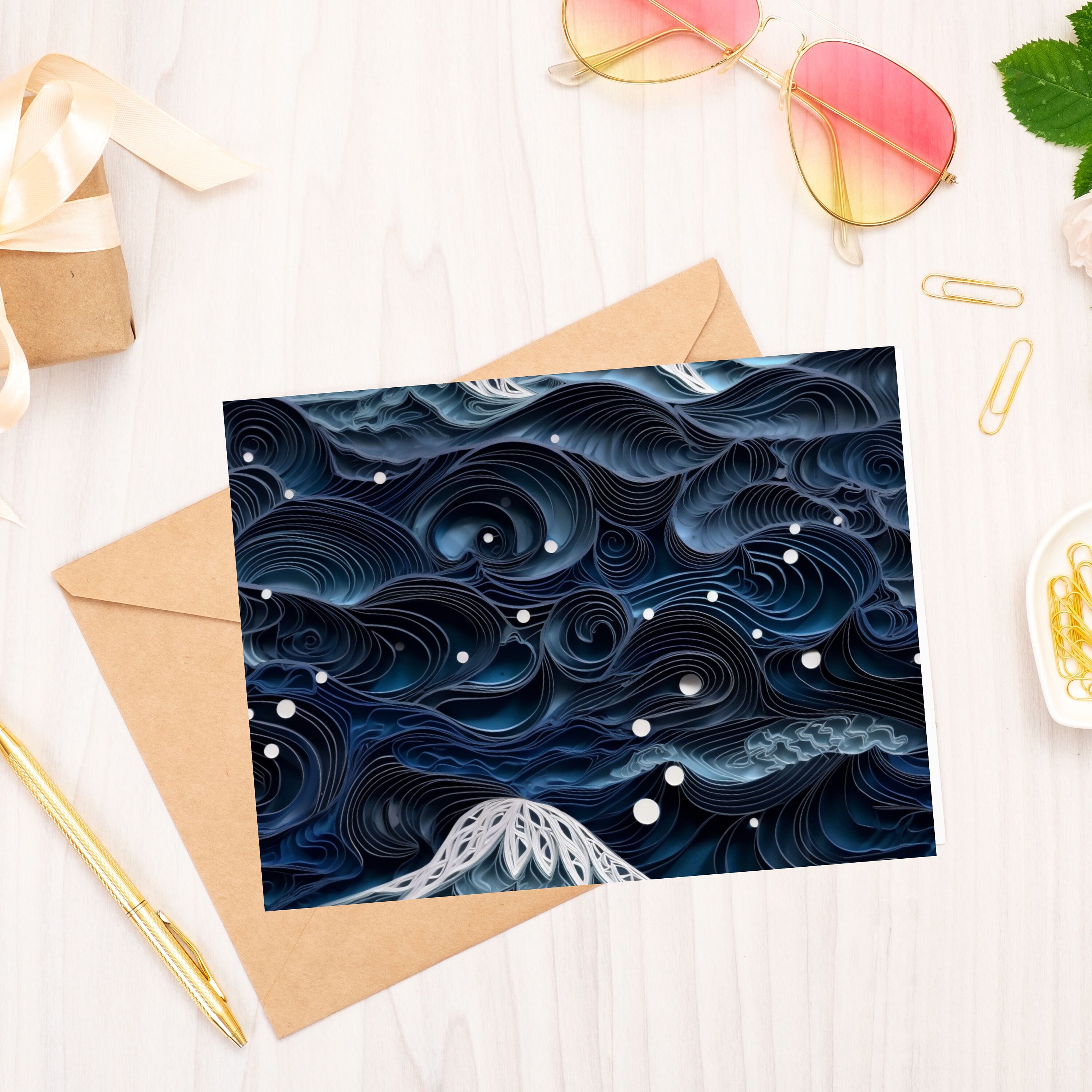 Layered Paper Blue Ai-generated Seamless Patterns: Unique and Vibrant ...