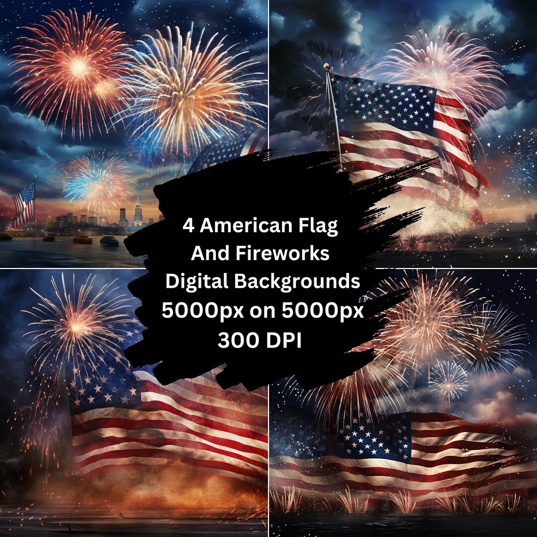 American Flag and Fireworks AI Stunning Digital Backdrops for ...
