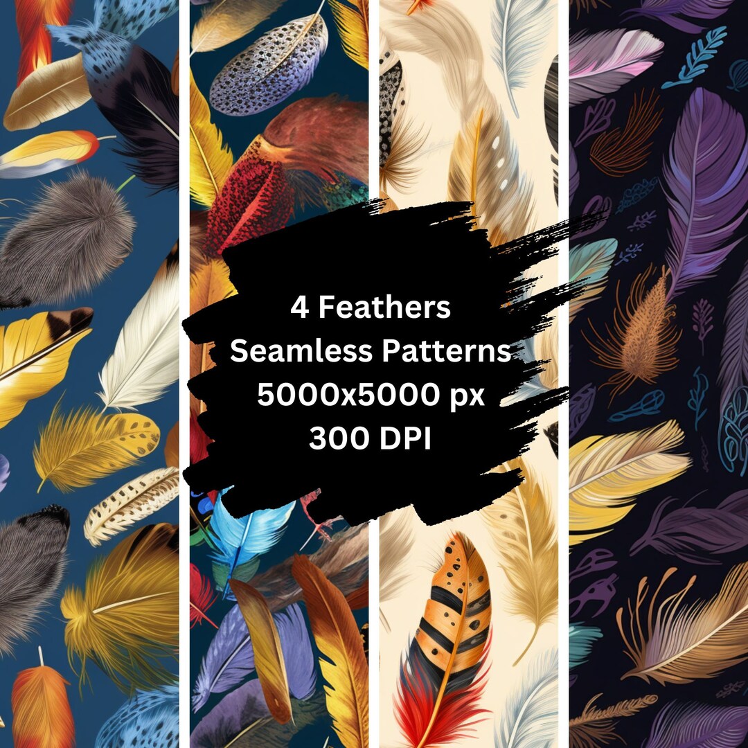 Feathers Ai-generated Seamless Patterns: Unique and Vibrant Designs for ...