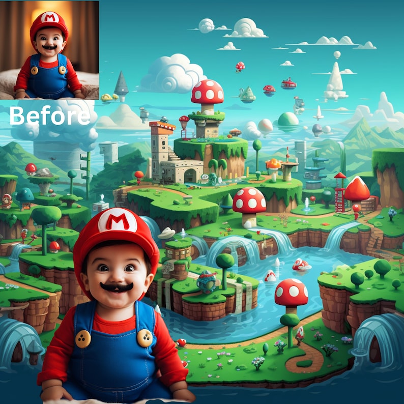 Inspired by Super Mario Landscape AI Stunning Digital Backdrops for ...