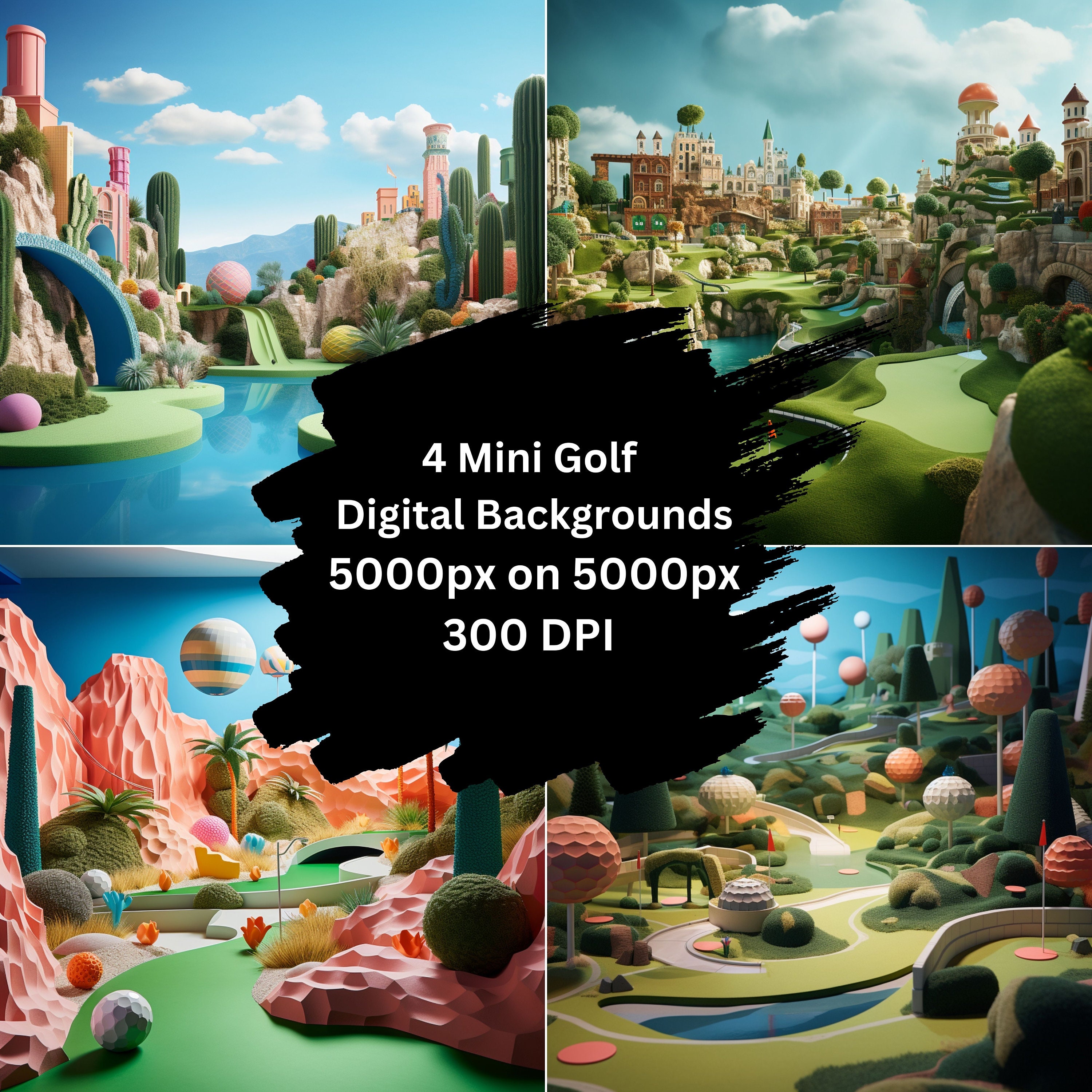 Mini Golf AI Stunning Digital Backdrops for Captivating Imagery - Etsy