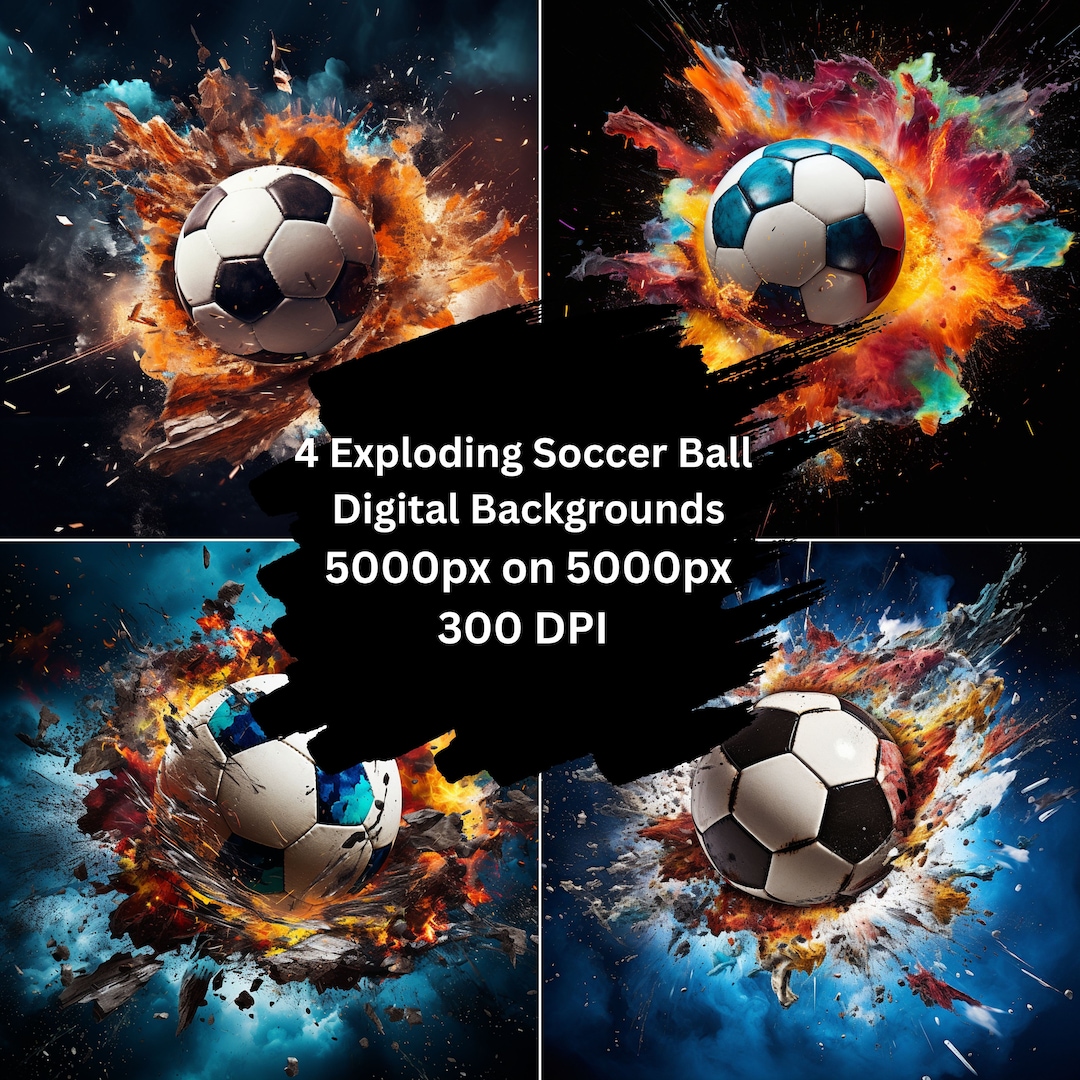 Exploding Soccer Ball AI Stunning Digital Backdrops for Captivating ...
