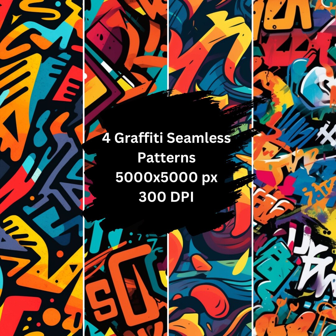 Graffiti Ai-generated Seamless Patterns: Unique and Vibrant Designs for ...