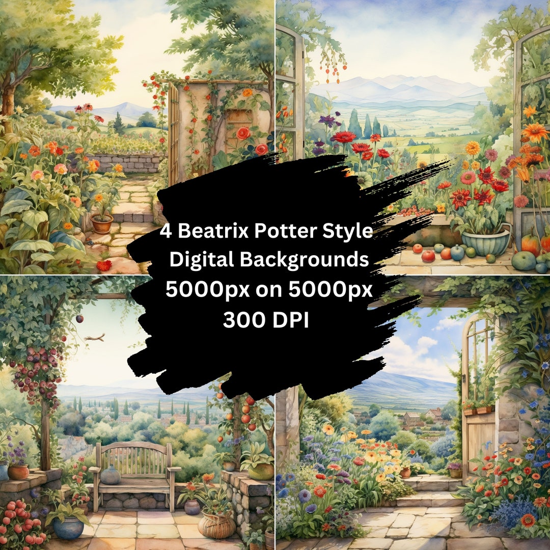 Beatrix Potter Garden Style AI Stunning Digital Backdrops for ...