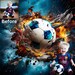 Exploding Soccer Ball AI Stunning Digital Backdrops for Captivating ...