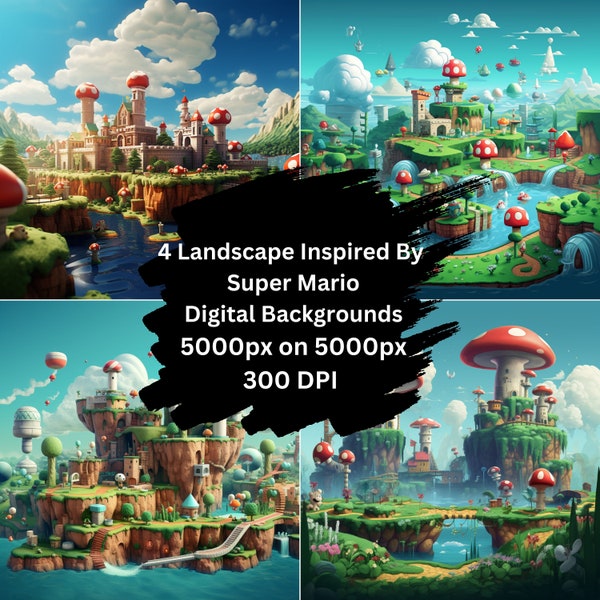 Super Mario Backdrop - Etsy