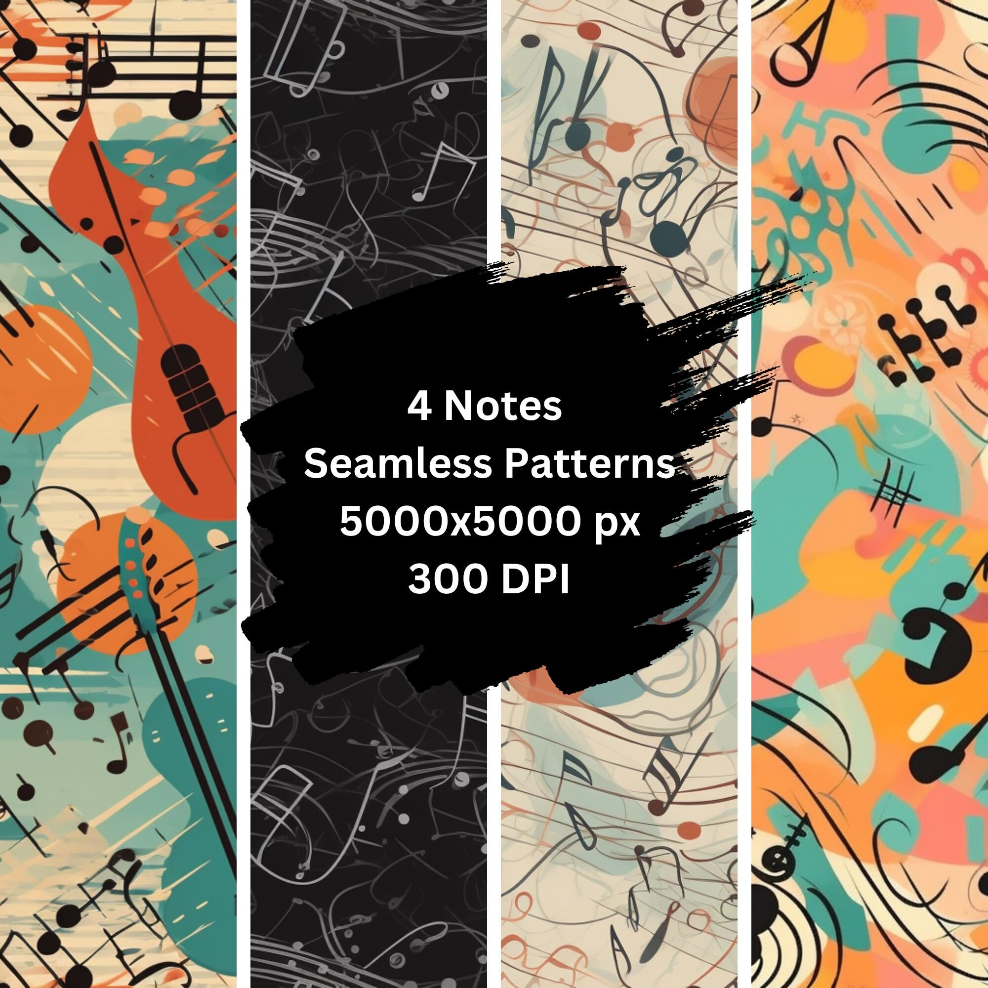 Musical Notes Ai-generated Seamless Patterns: Unique and Vibrant ...
