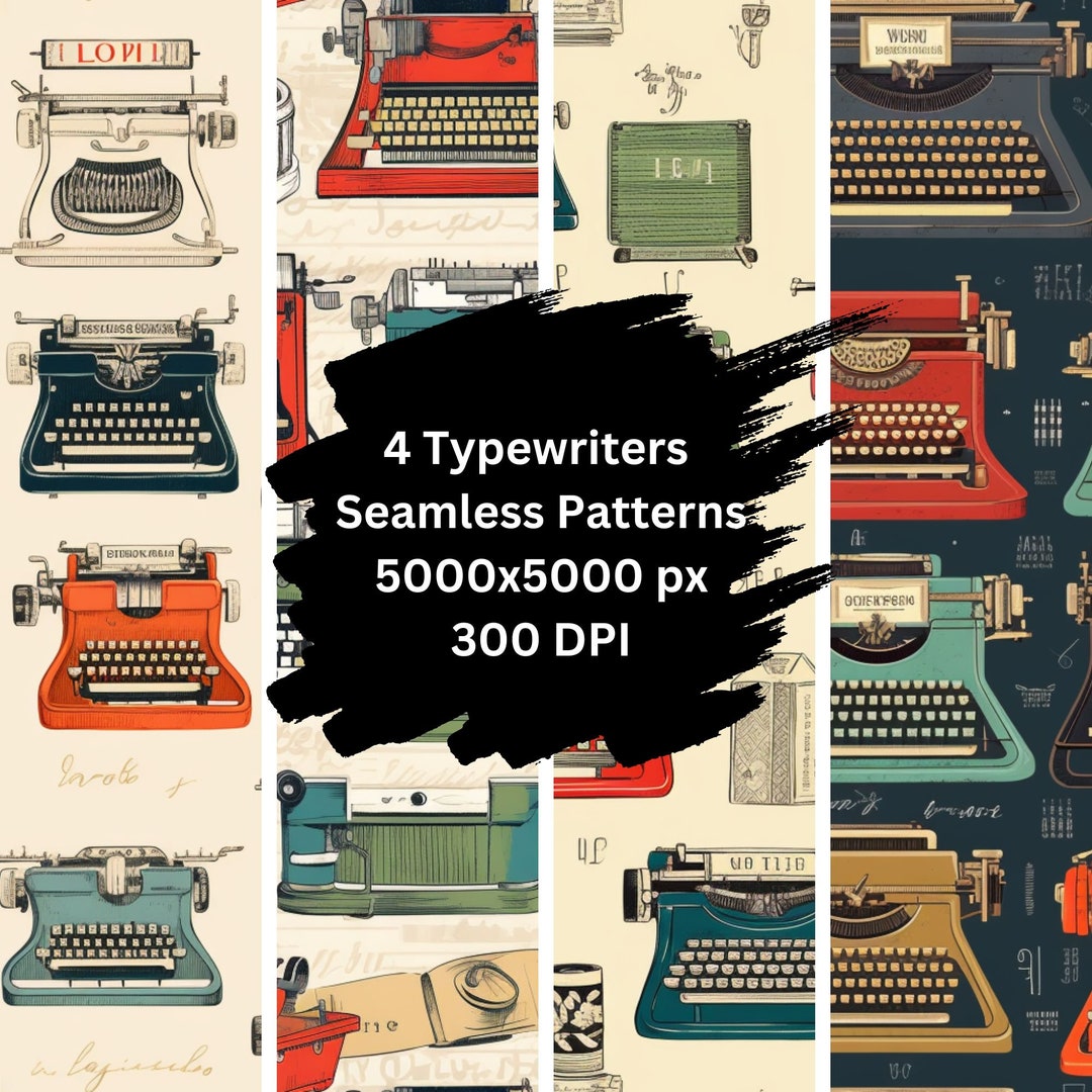 Typewriters Ai-generated Seamless Patterns: Unique and Vibrant Designs ...