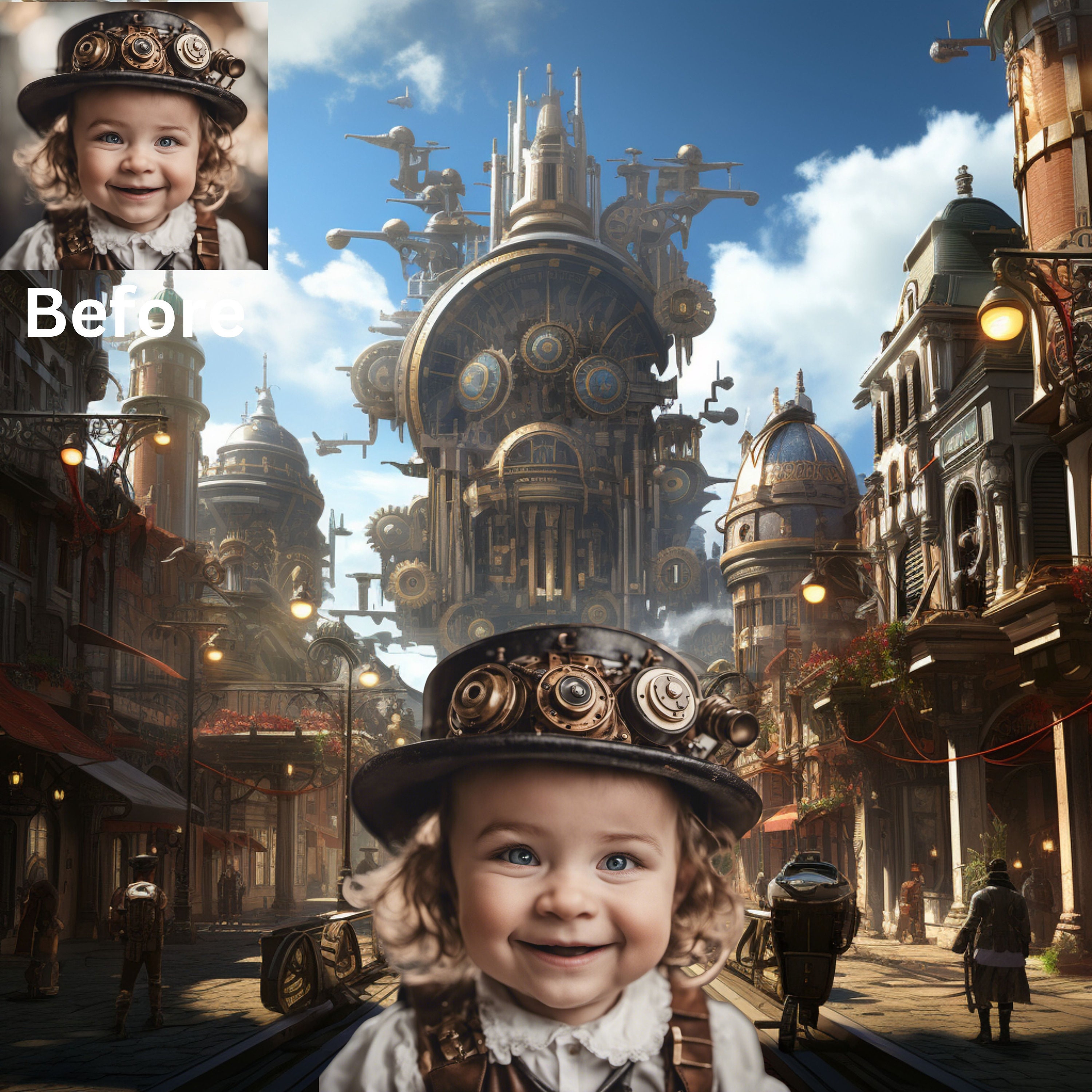 Steampunk City AI Stunning Digital Backdrops for Captivating Imagery ...