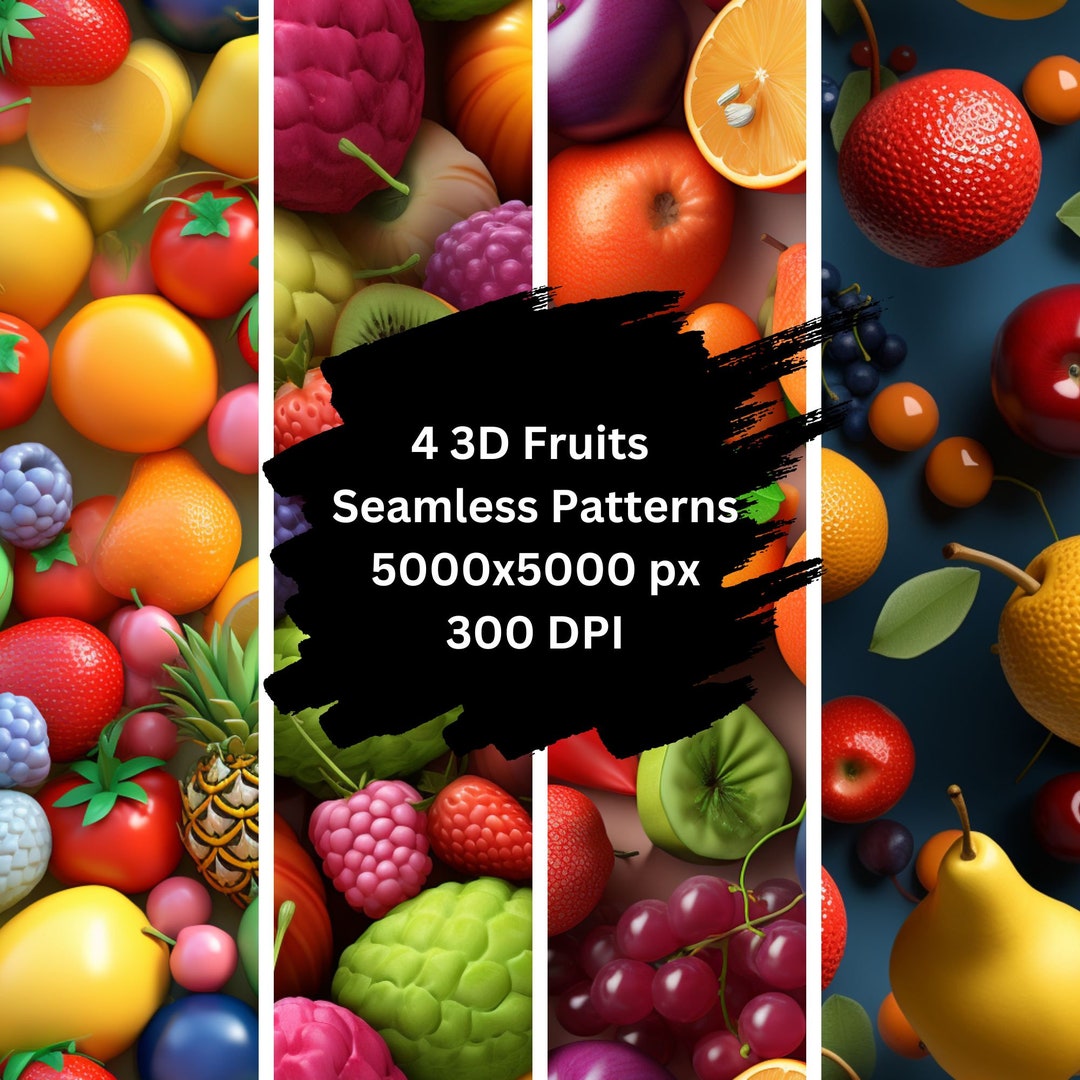 3D Fruits Ai-generated Seamless Patterns: Unique and Vibrant Designs ...