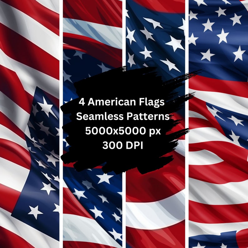 Independence Day, American Flags Ai-generated Seamless Patterns: Unique ...