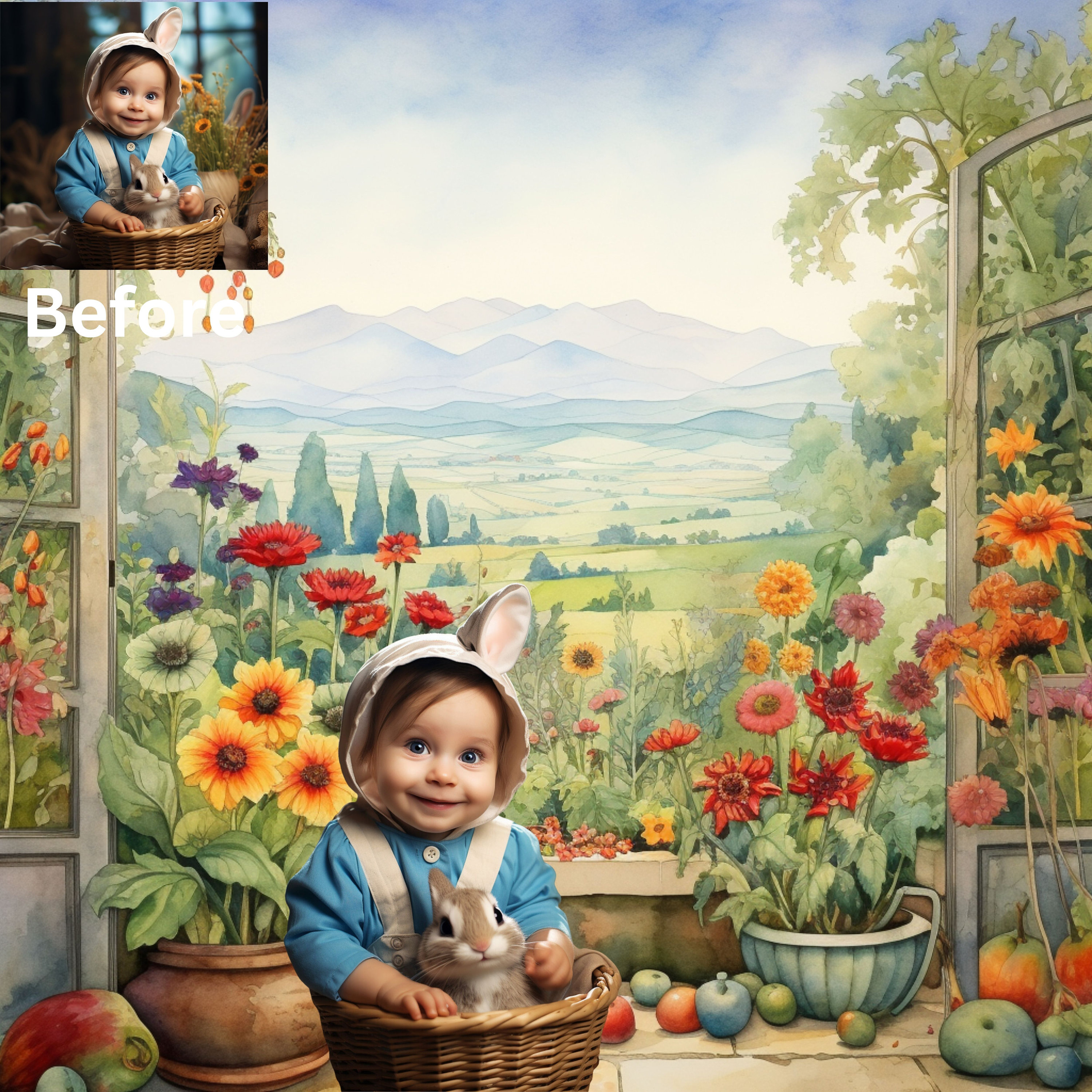 Beatrix Potter Garden Style AI Stunning Digital Backdrops for ...