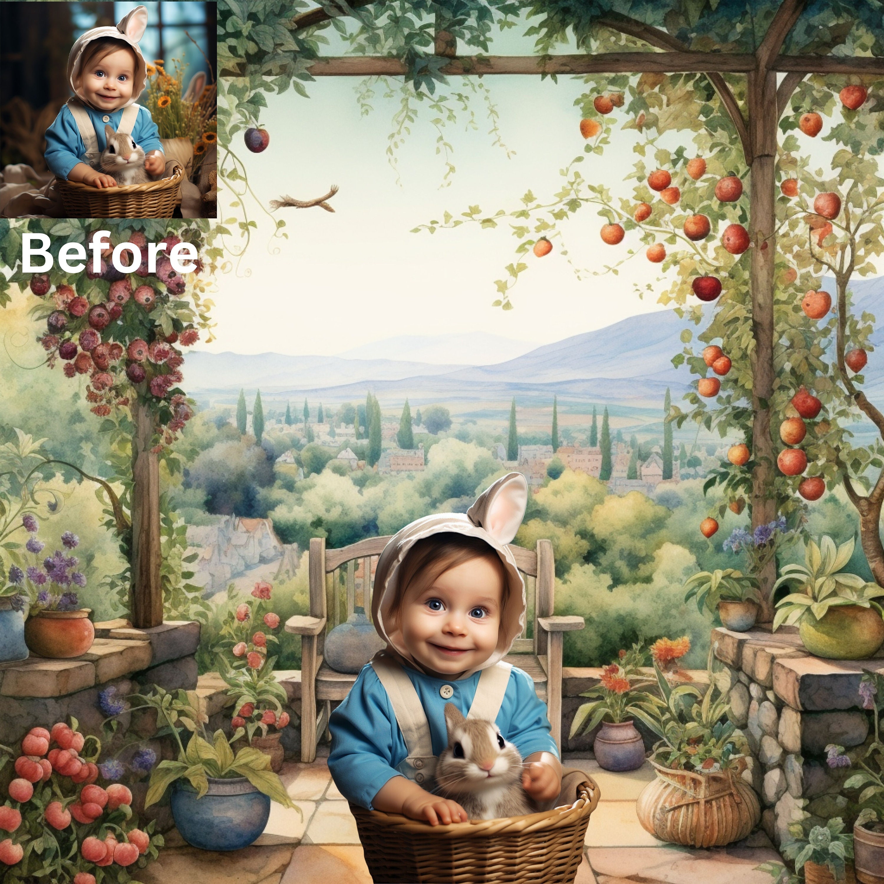 Beatrix Potter Garden Style AI Stunning Digital Backdrops for ...