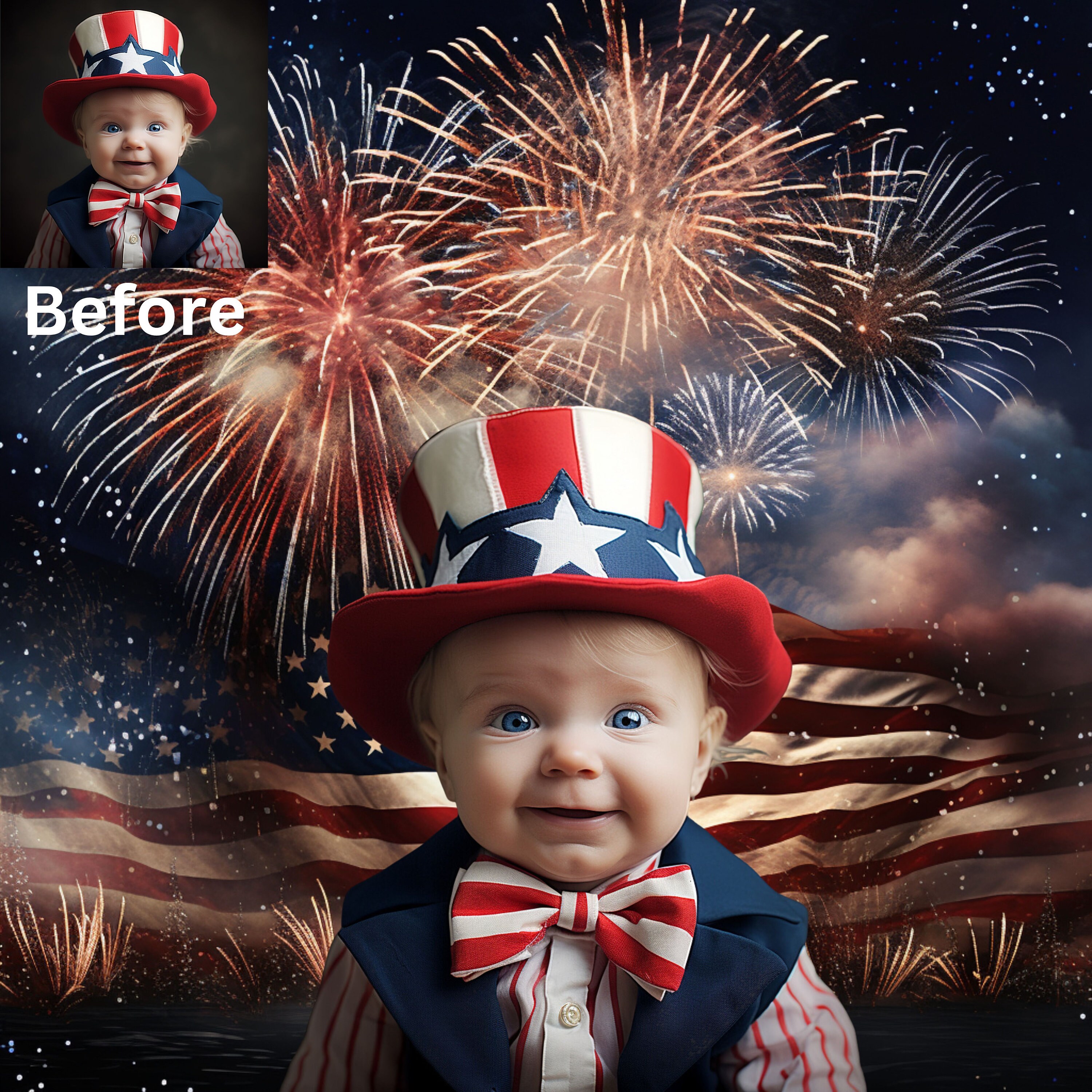 American Flag and Fireworks AI Stunning Digital Backdrops for ...