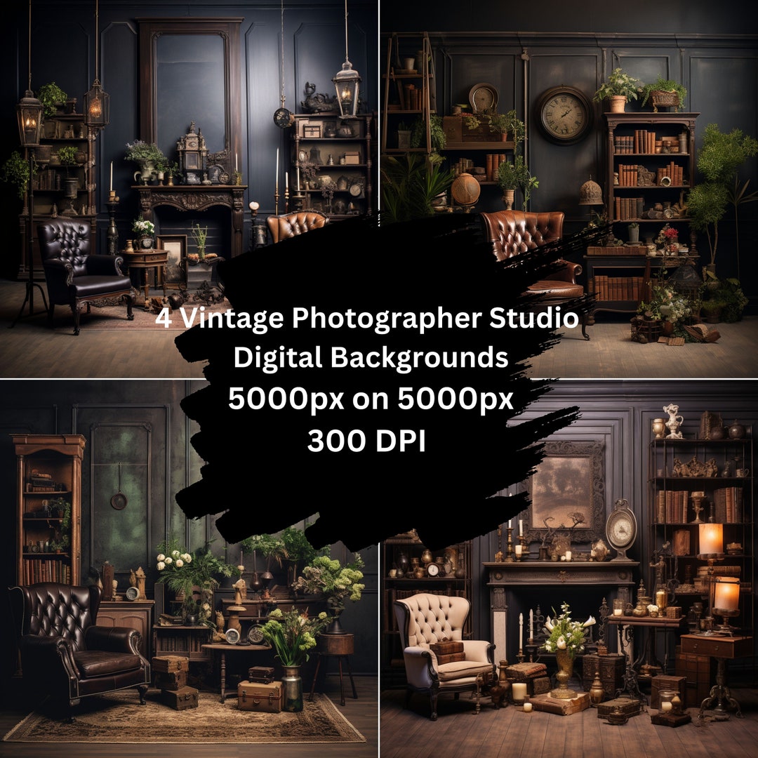 Vintage Photographer Studio AI Stunning Digital Backdrops for ...