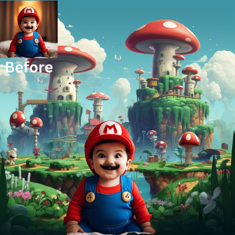 Inspired by Super Mario Landscape AI Stunning Digital Backdrops for ...