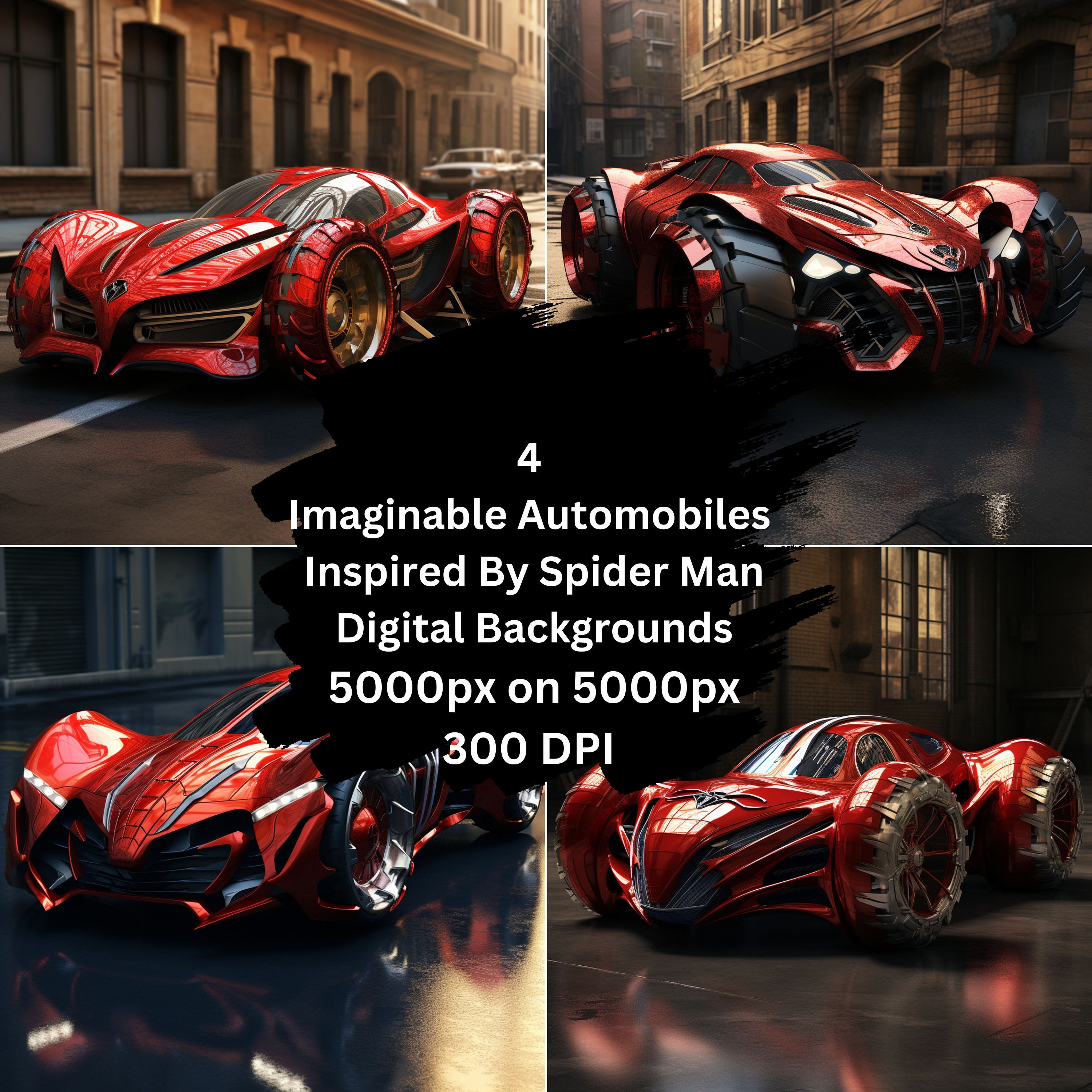 Imaginative Spiderman’s Automobile AI Stunning Digital Backdrops for ...