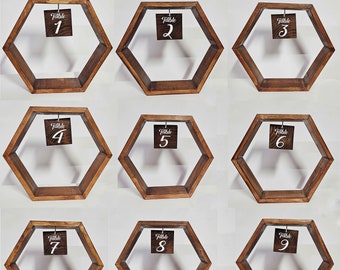 Hexagon Centerpiece With Table Number - Hexagon Wedding Decorations ...