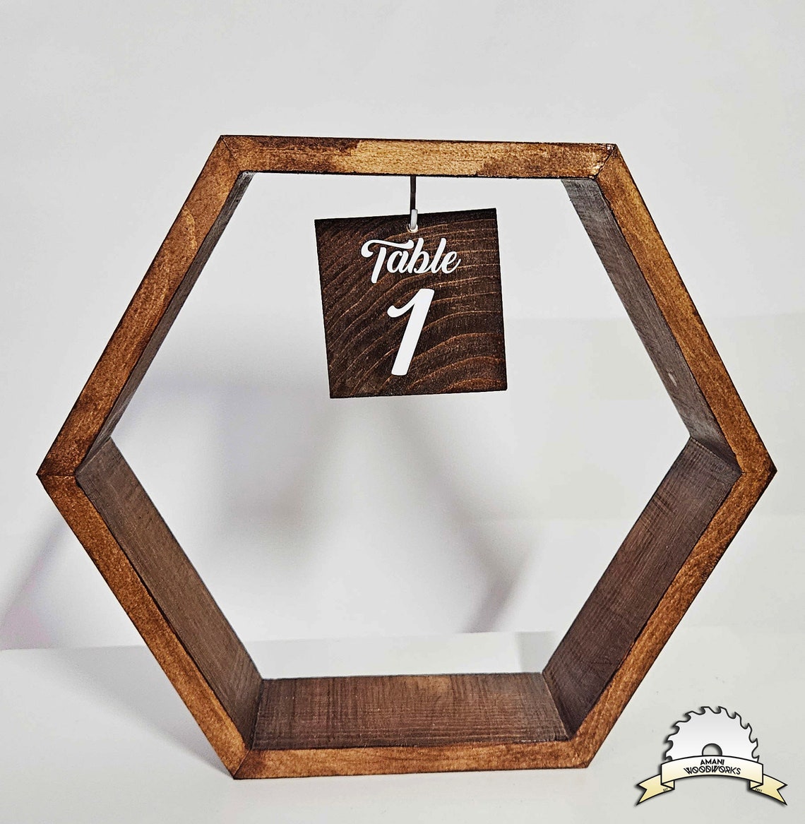 Hexagon Centerpiece With Table Number - Hexagon Wedding Decorations ...