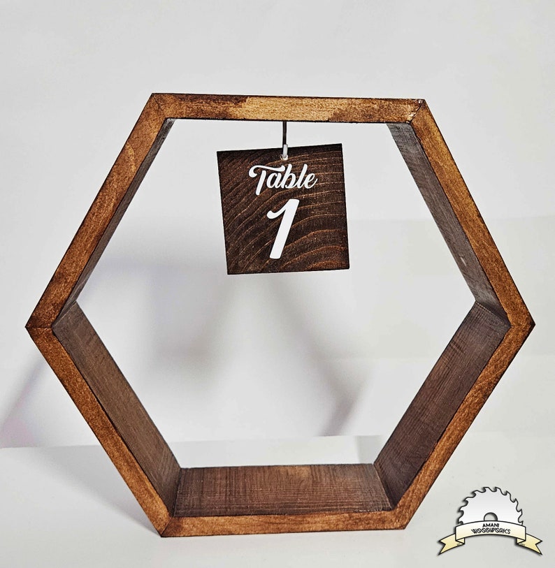 Hexagon Centerpiece With Table Number - Hexagon Wedding Decorations ...