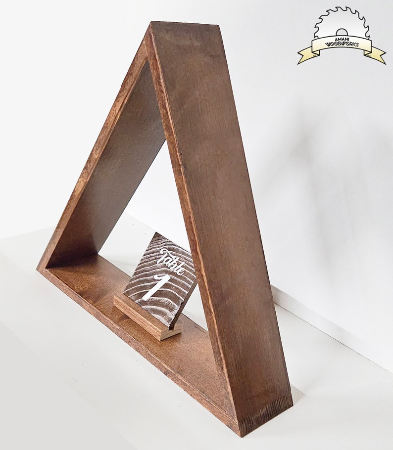 Set of 10 Triangle Centerpiece With Table Numbers - Triangle Wedding ...