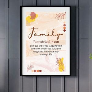 Family Definition Print, Family Printable Wall Art, Word Definition ...