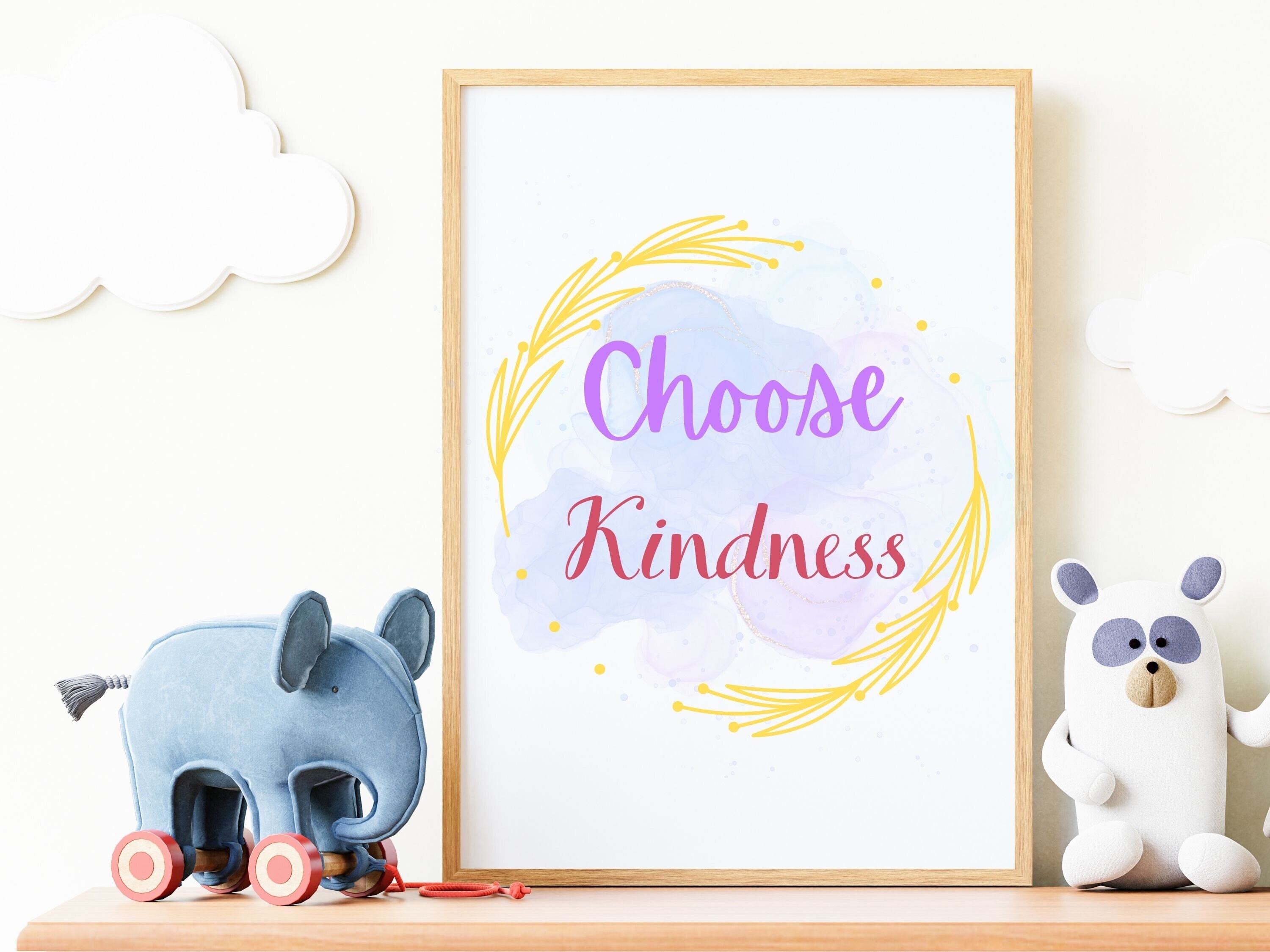Choose Kindness Wall Art Kids Printable Wall Art Pastel - Etsy