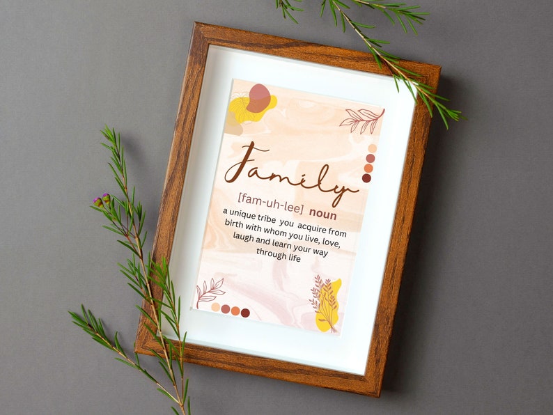 Family Definition Print, Family Printable Wall Art, Word Definition ...