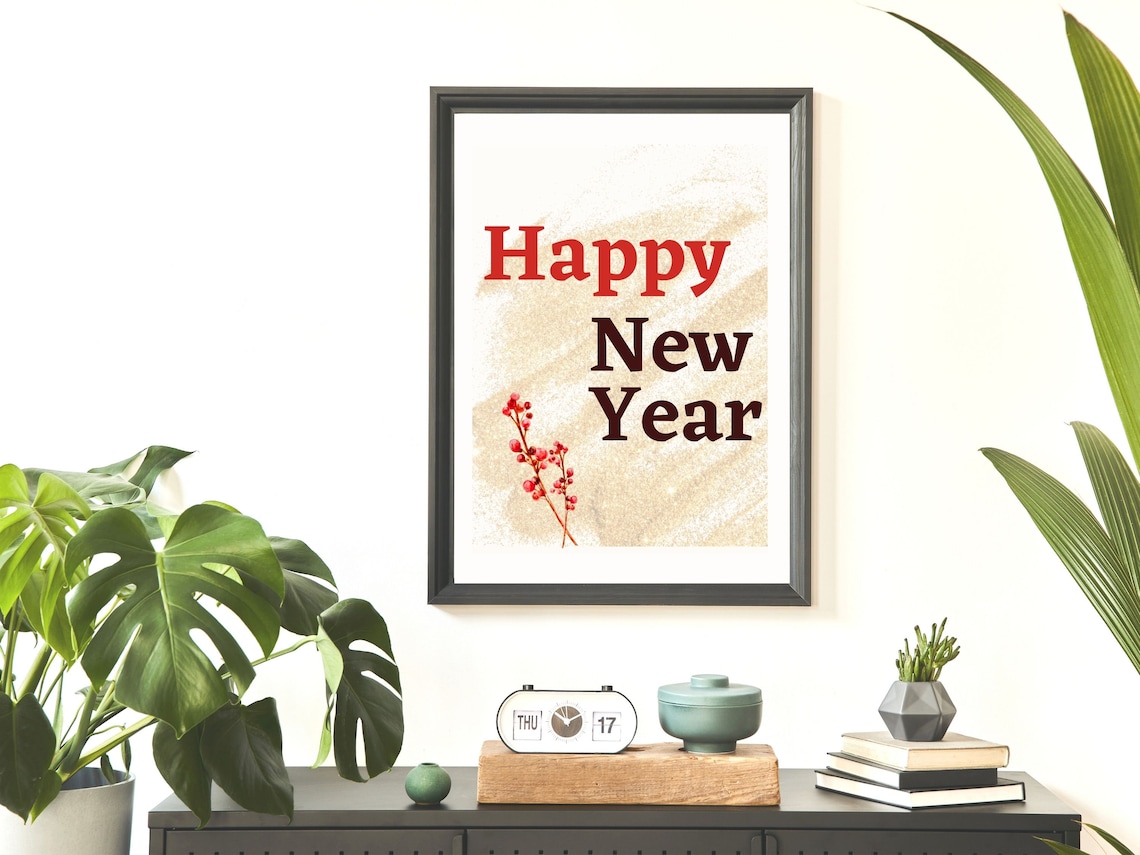 Printable Happy New Year Sign New Years Eve Decorations - Etsy