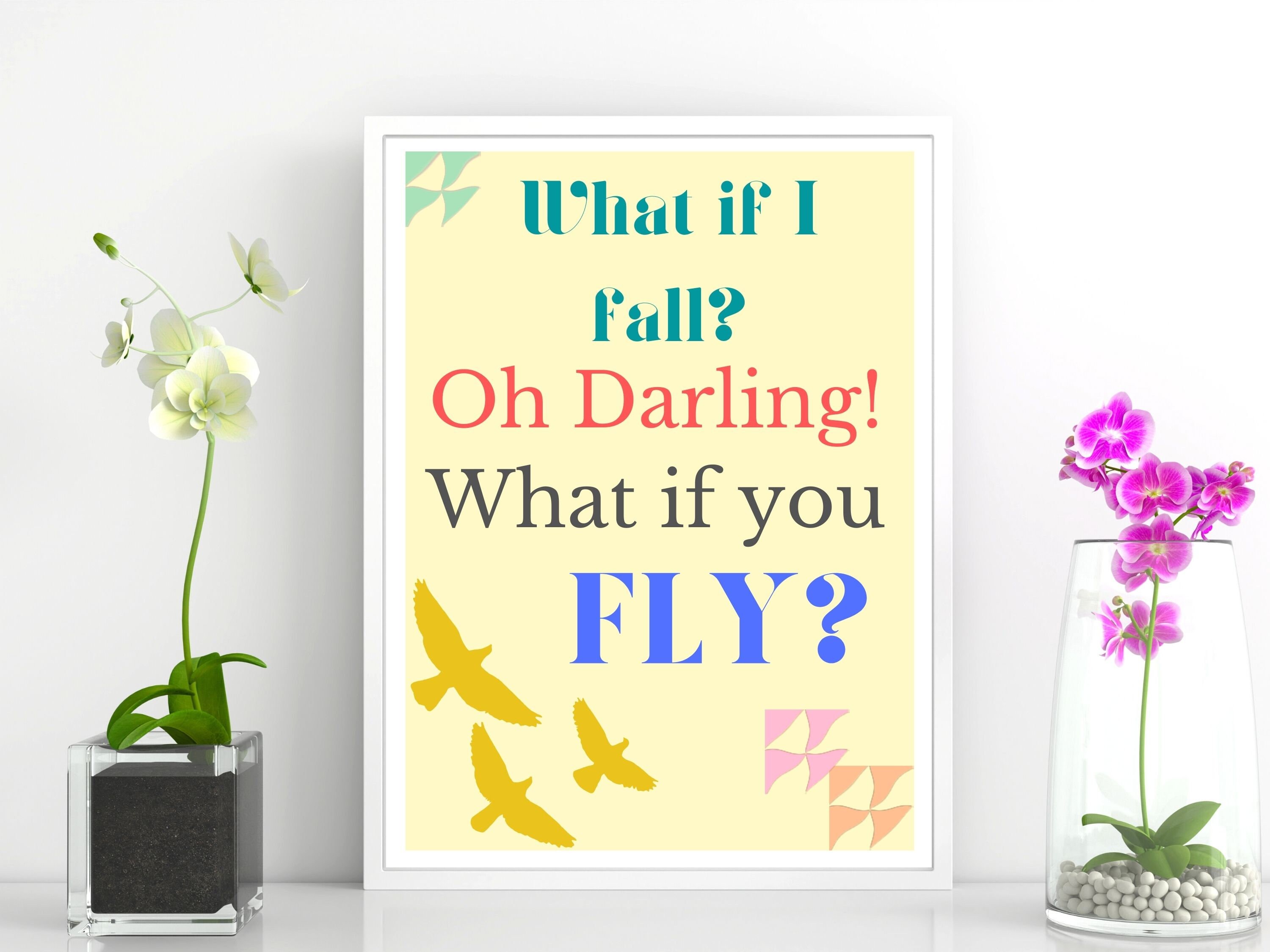 What If I Fall Kids Printable Wall Art Inspiring Kids Room - Etsy