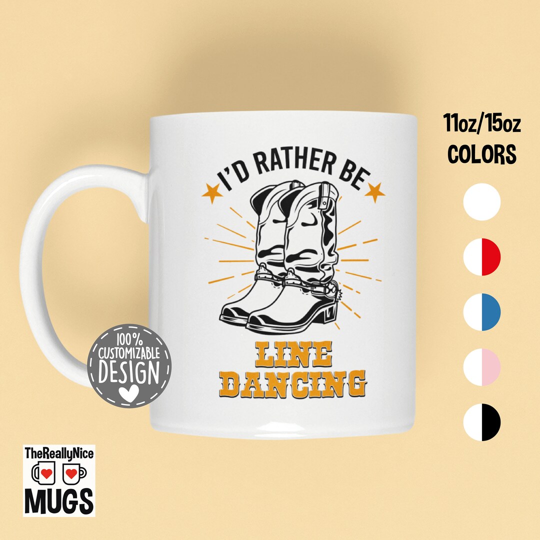 Line Dancing Coffee Mug: Western Boots Design - Etsy