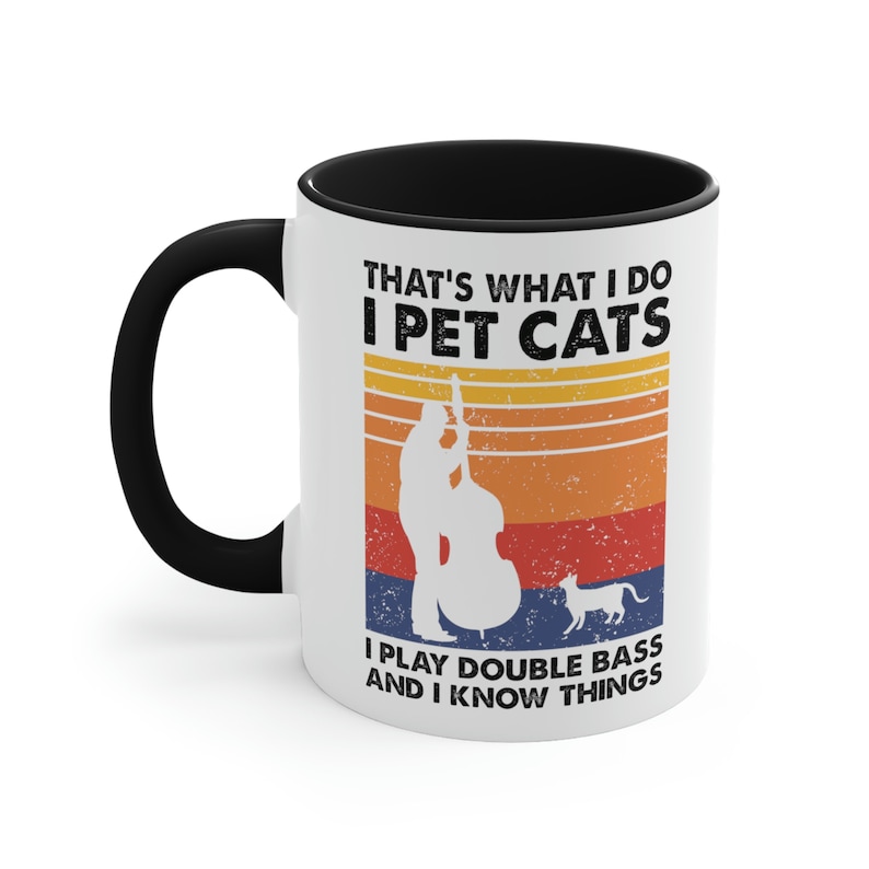 Double Bass Player Mug | Cat Lover Coffee Cup - Etsy