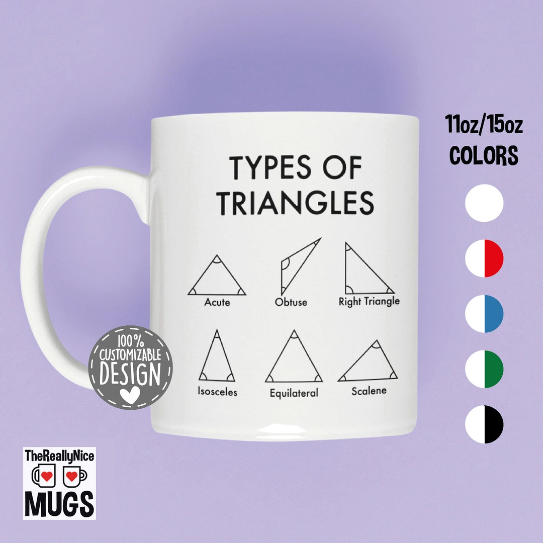 Types of Triangles Mug Back to School Math Teacher Gift, Mathematics ...