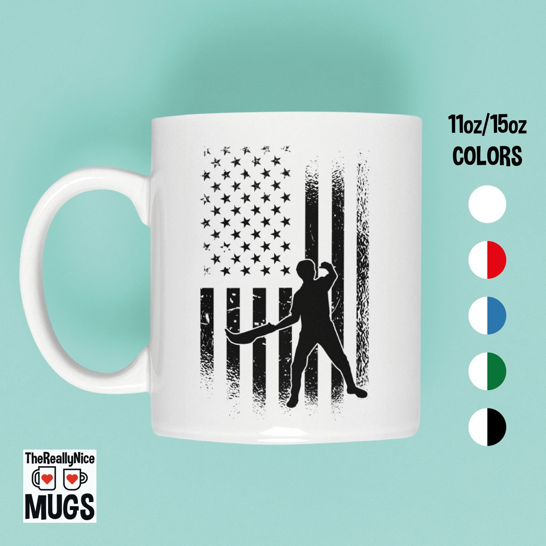 Jai Alai Mug Patriotic US Flag, Sports Enthusiast Tea Cup Traditional ...