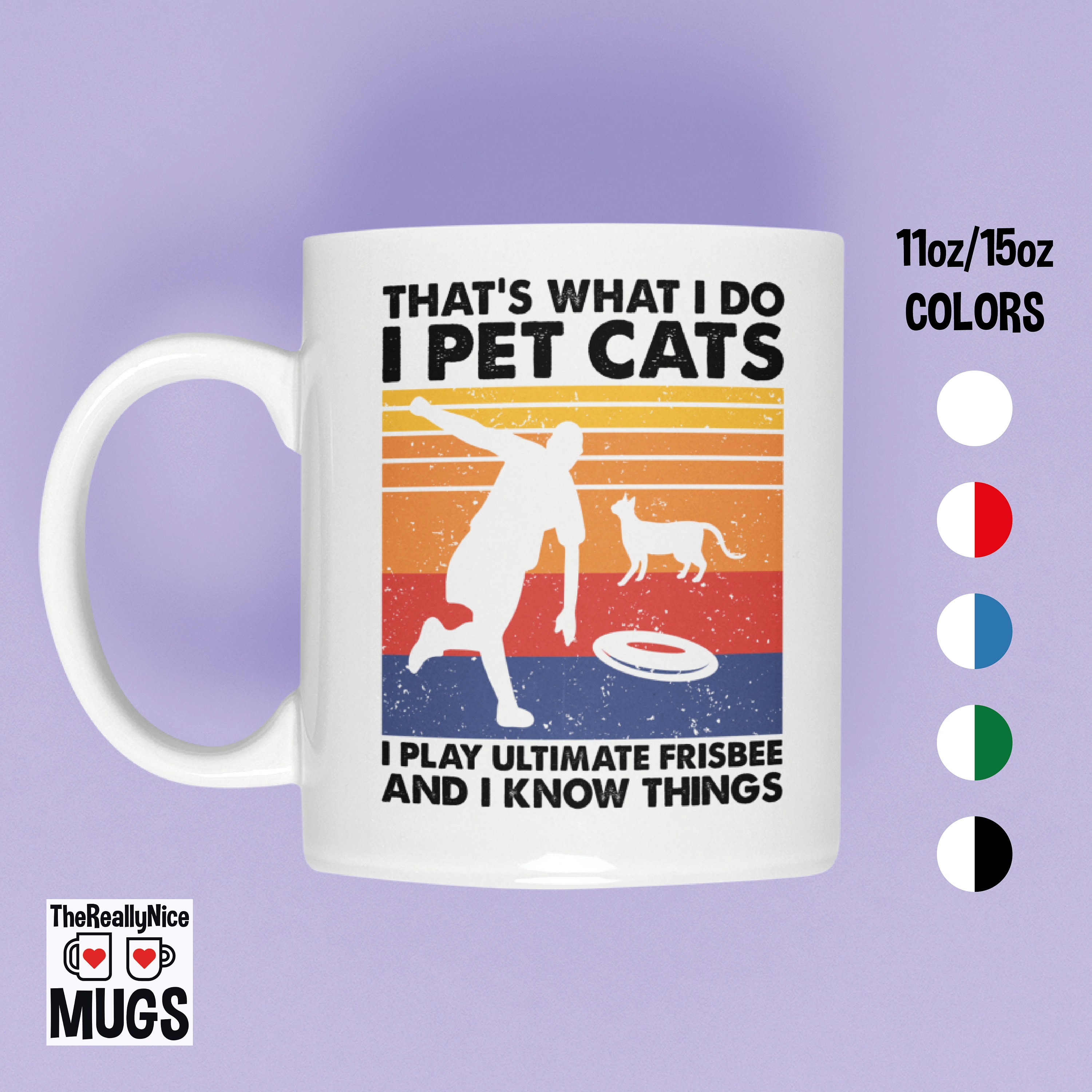 Ultimate Frisbee & Cat Lover Mug | Funny Ultimate Coffee Cup - Etsy