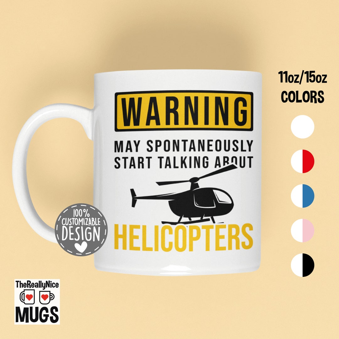 Helicopter Lover Mug | Helicopter Pilot Gift, Aviation Tea Cup, Chopper ...