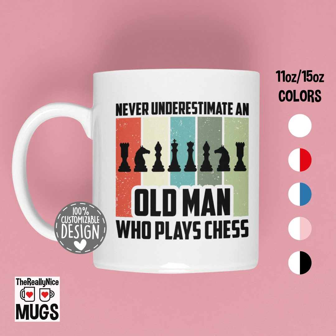 Funny Chess Mug | Old Man Chess Player Gift - Etsy