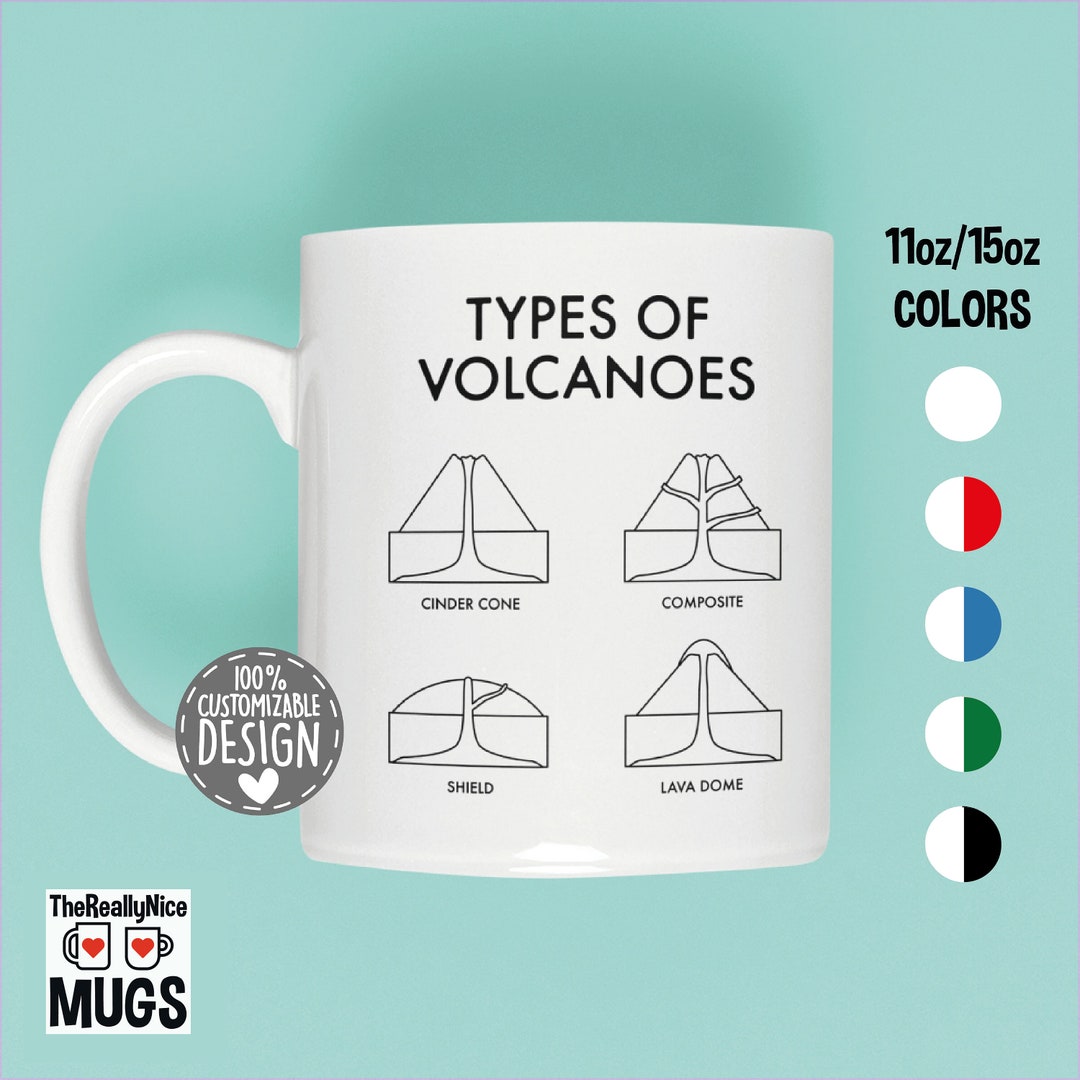 Types of Volcanoes Mug | Volcanologist Tea Cup, Volcanology Gift ...